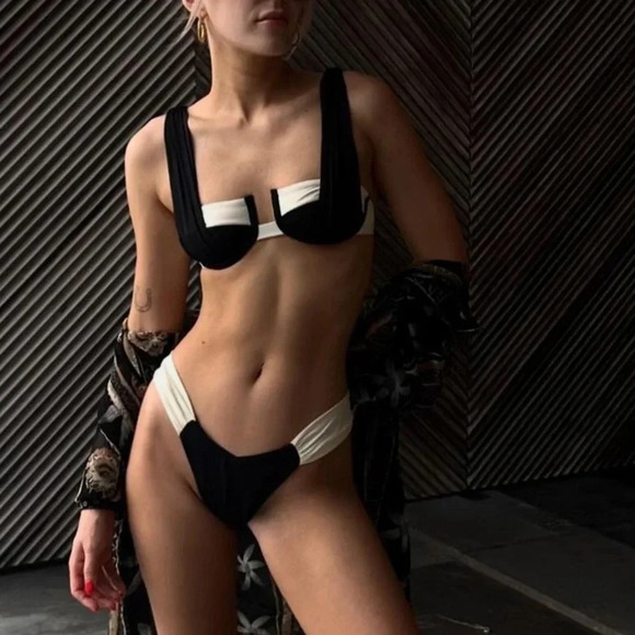 Oneone | Swim | Nwt Oneone Swimwear Set Bikini Black White Cape Amanda Cecilia New Swimsuit ...